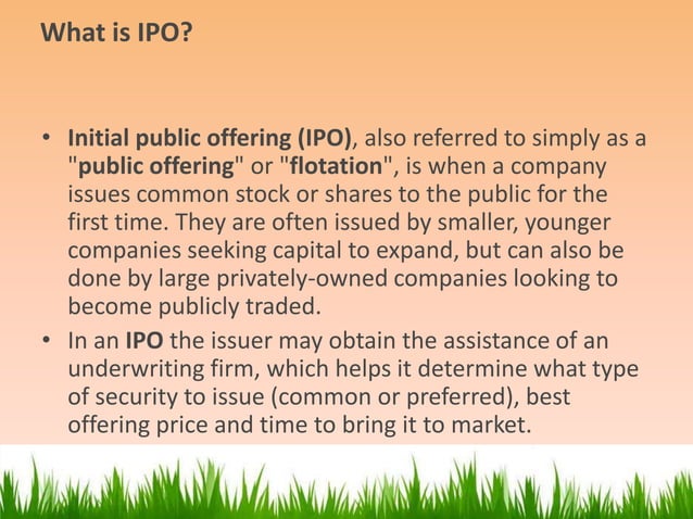 process of floating of ipo and role of merchant banker | PPT