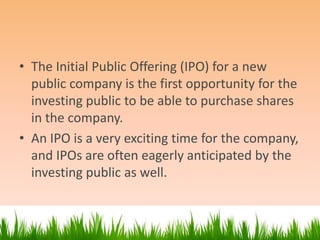 process of floating of ipo and role of merchant banker | PPTX