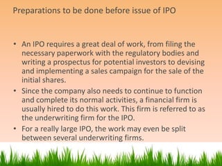 process of floating of ipo and role of merchant banker | PPTX