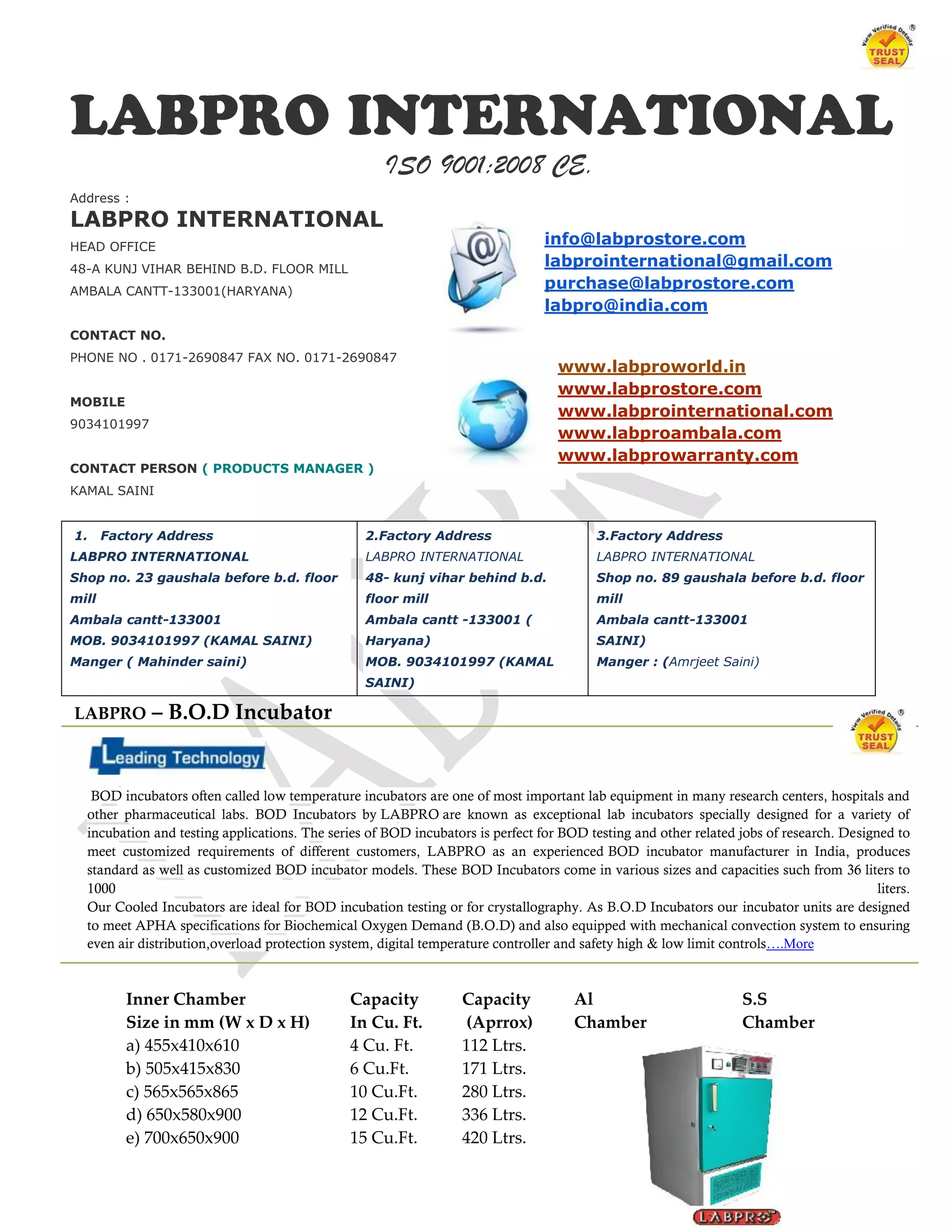 Laboratory products equipments | PDF
