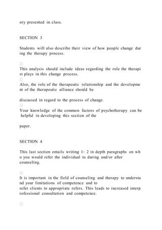 Fo637 personal model of counseling paper (100 points) | DOCX ...