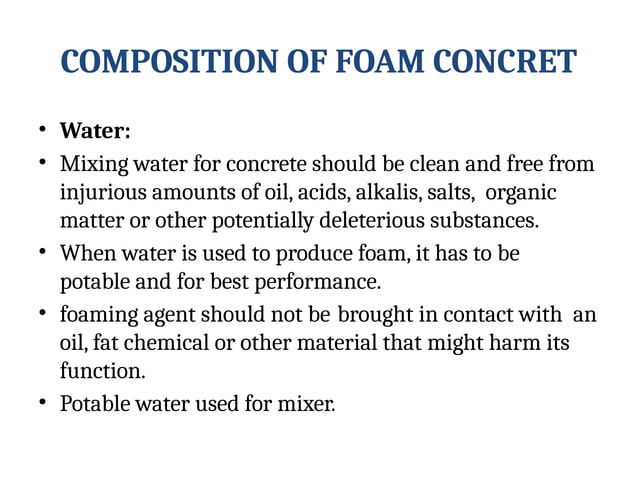 A case study on Properties of Foam Concrete | PPT