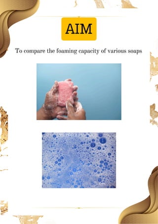 chemistry project on foaming capacity of soap class 11 | PDF