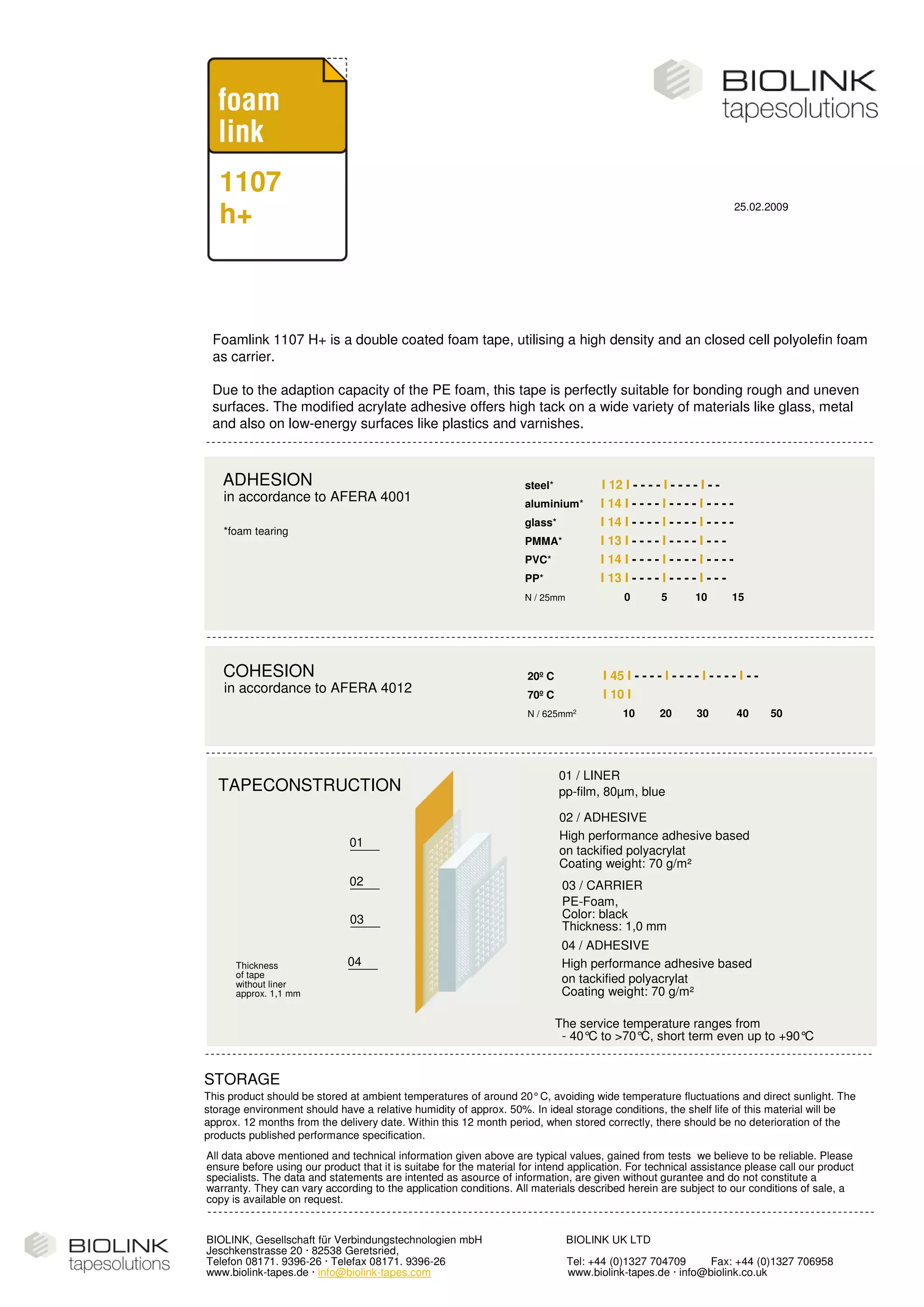 Foamlink 1107 h+ | PDF