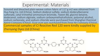 Foam properties and application in dyeing cotton fabrics with reactive ...