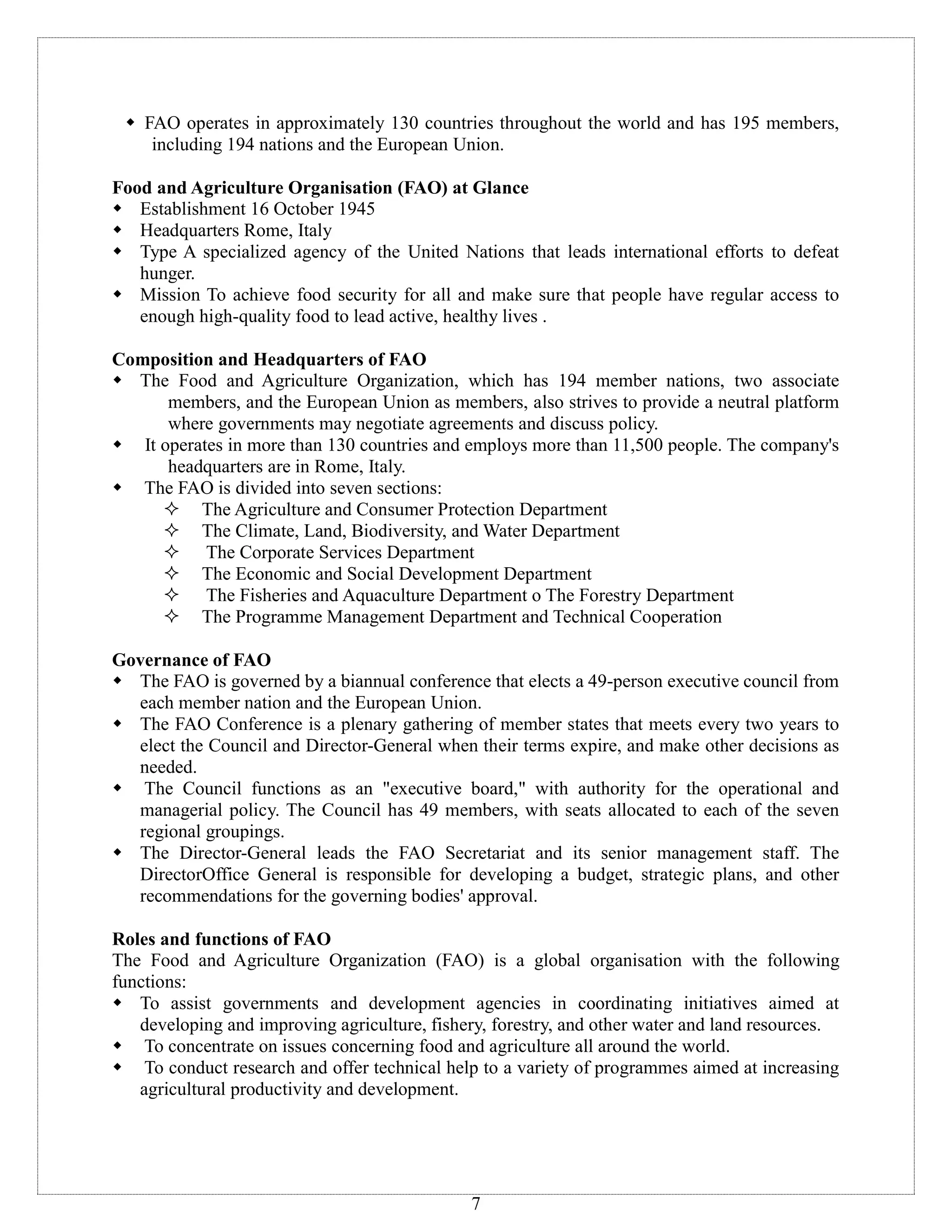 FOA, Food and agriculture organization | PDF