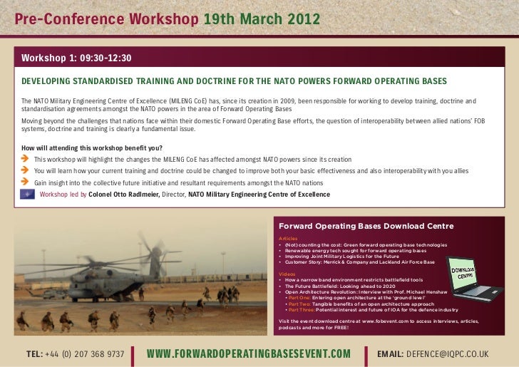 Forward Operating Bases 2012