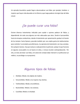 ¿Que son las fobias? | DOCX