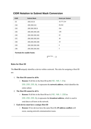 Basics of IP address ,IP-address classes, Subnet mask | PDF