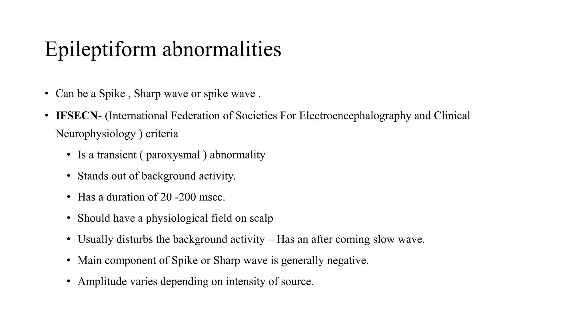 Focal epileptiform patterns principles of polarity | PPTX