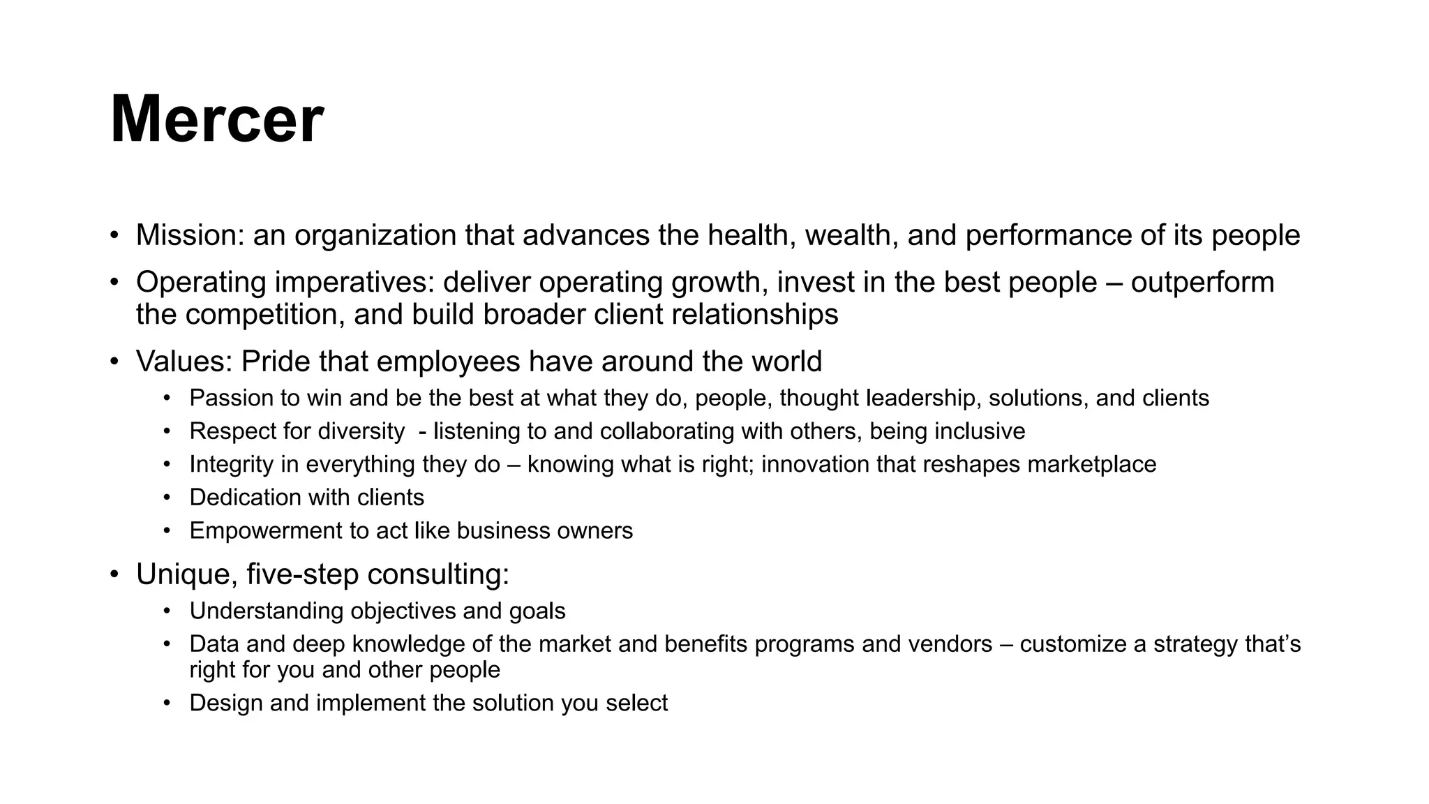 Mercer Firm Analysis | PPTX