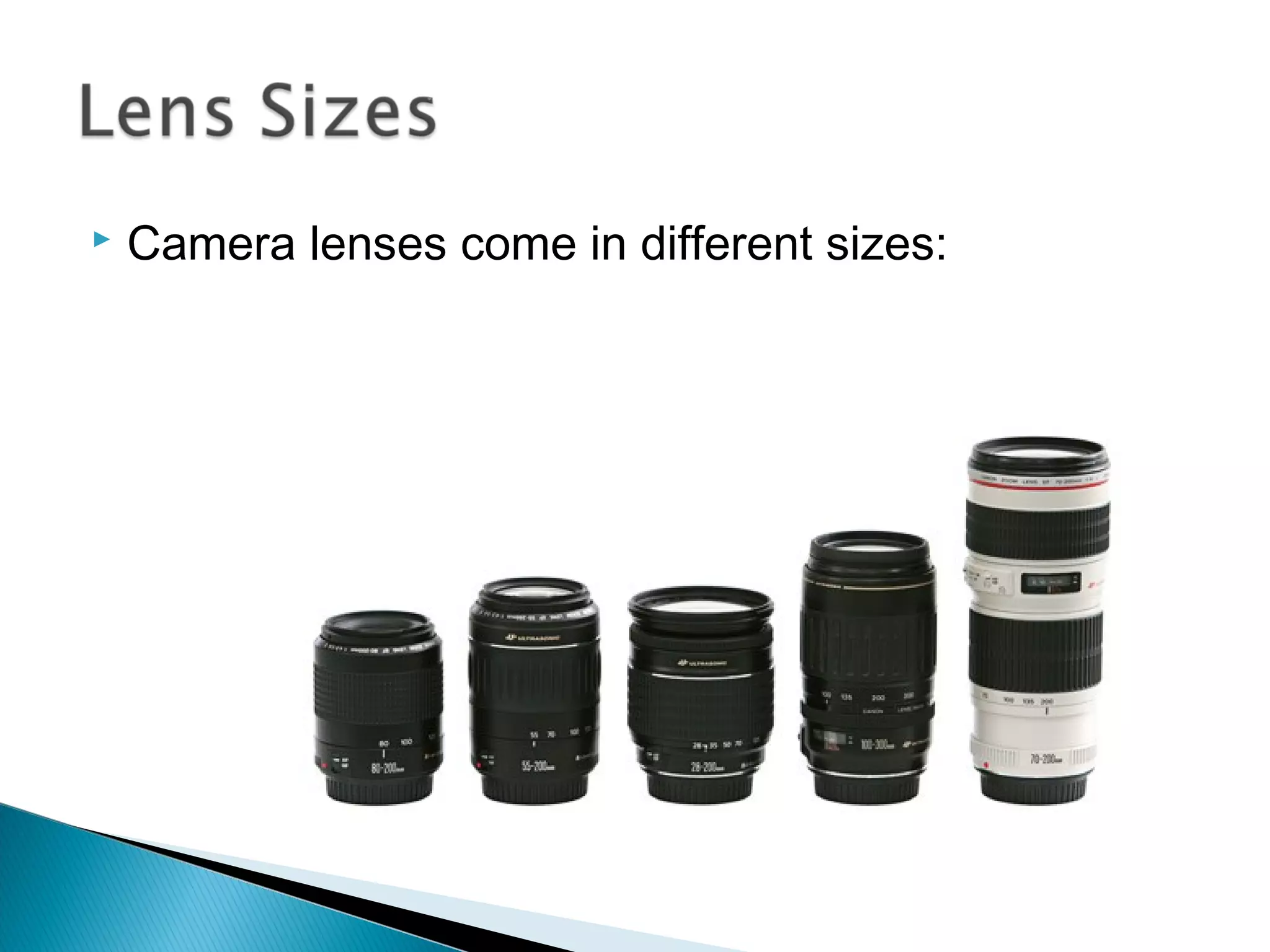 Photography: 2 - Lens Sizes and Depth of Field | PPT