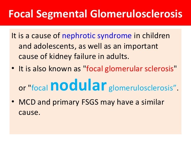 Focal & segmental glomerulosclerosis