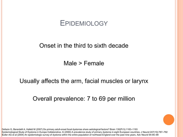 Focal Task Specific Dystonia | PPTX | Brain and Nervous System ...