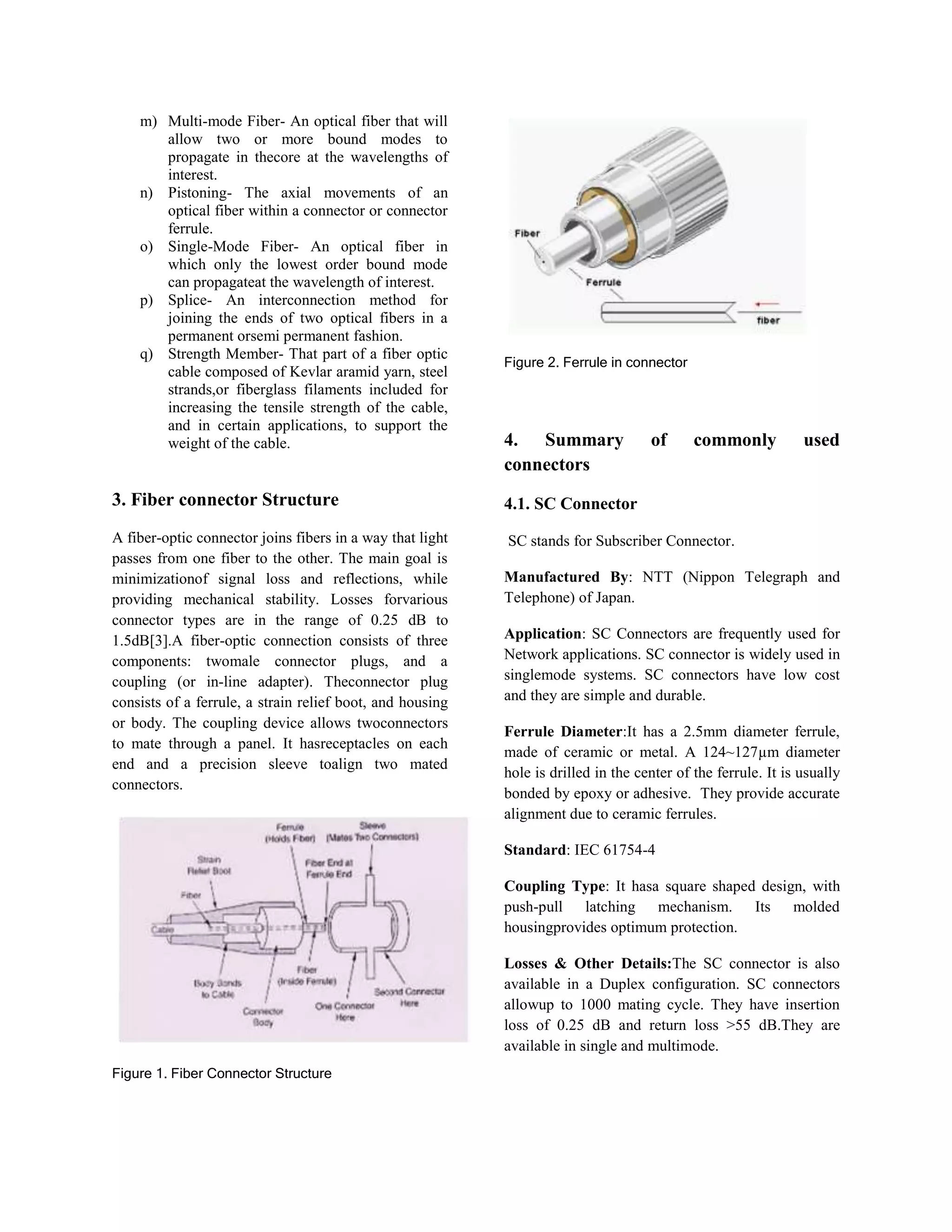 Fiber Optic connector | DOCX