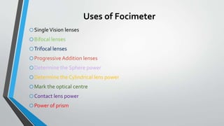 Lensometry (Focimeter) | PPTX