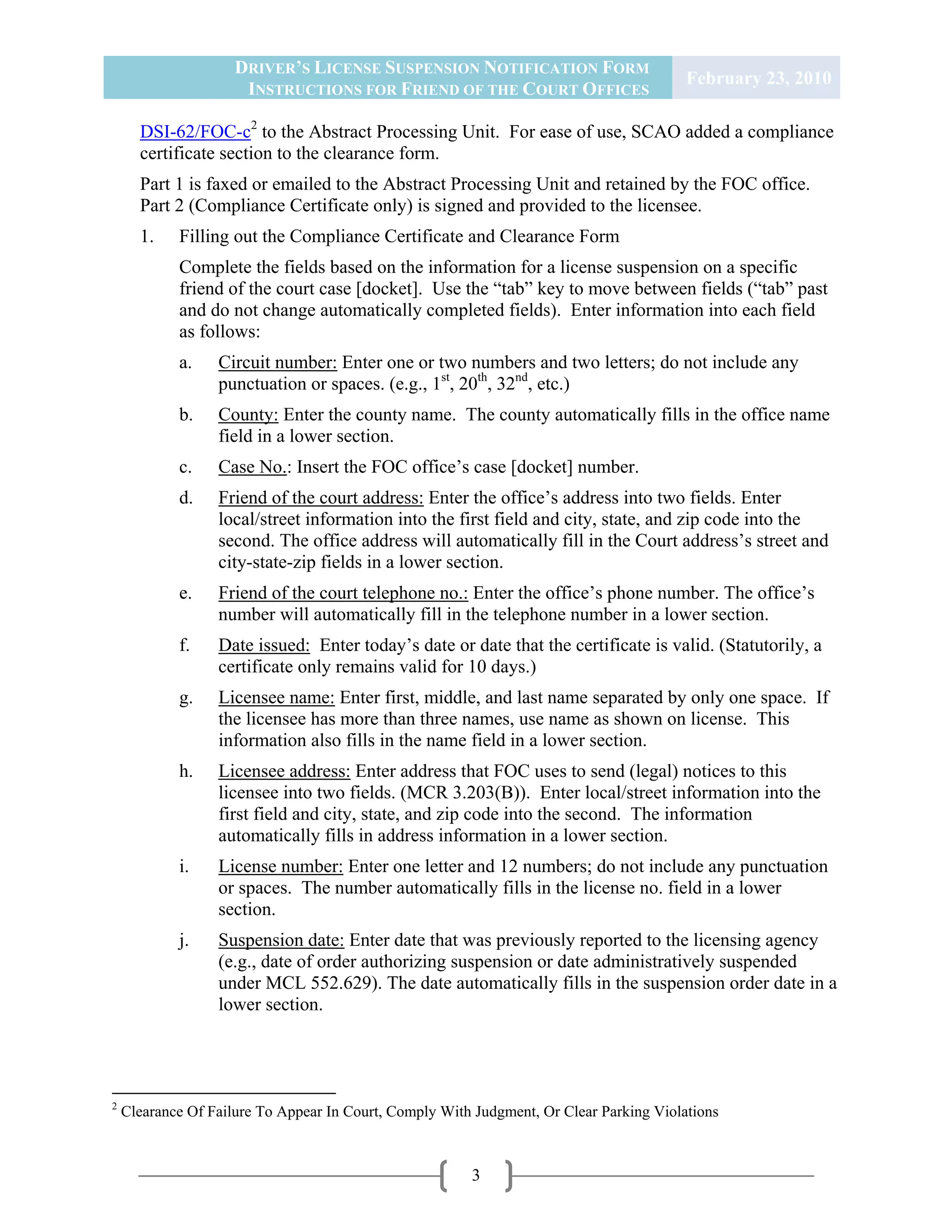 Foc sos lic_suspforminstr | PDF | Law