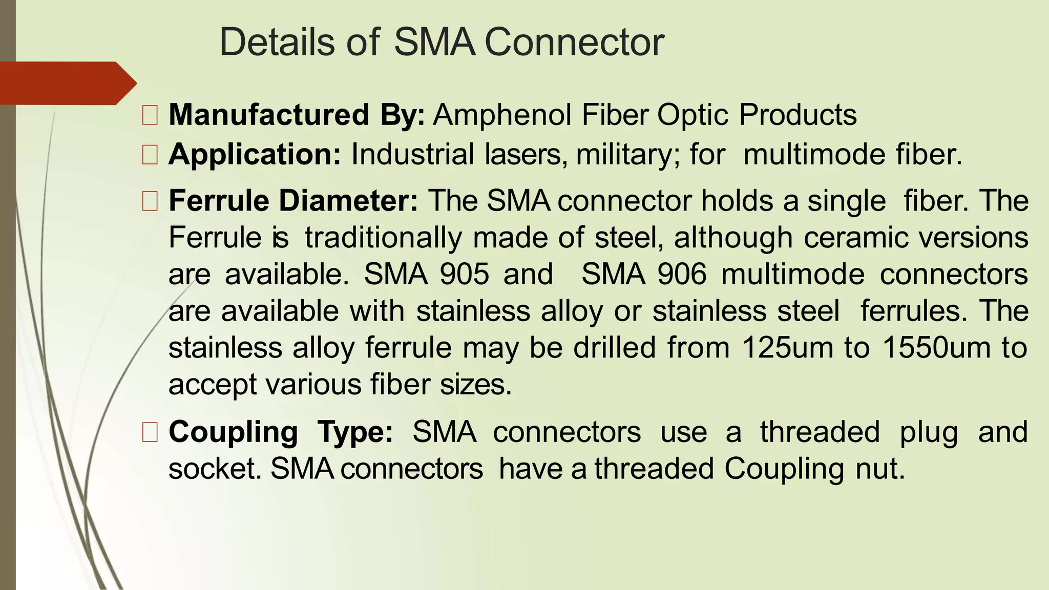fiber optic communication connectors | PPT