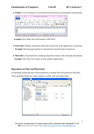 Fundamentals of Computers(FOC): Unit-III Operating Systems , Computer ...