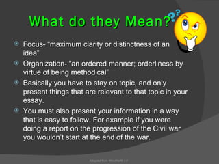 Focus And Organization | PPT