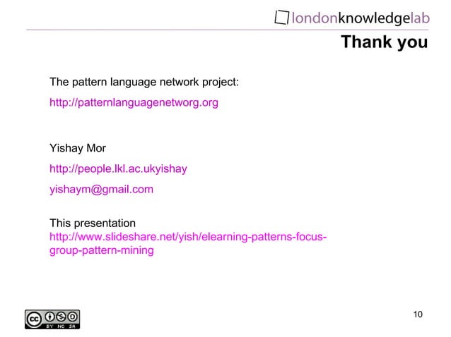 e-learning patterns focus group: pattern mining | PPT | Technology & Computing
