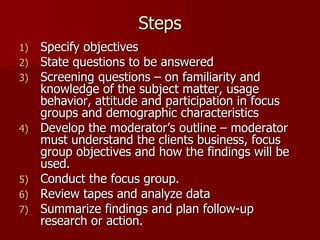 Focus Group interview - qualitative research | PPT