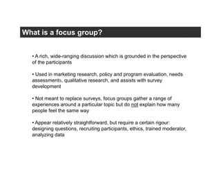 Focus-Groups-PPT_ Basics and further discussion | PDF