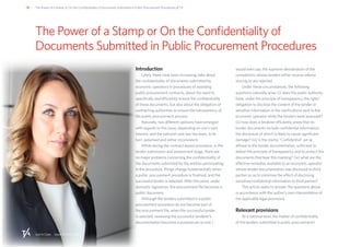 Article: The Power of a Stamp or On the Confidentiality of Documents ...