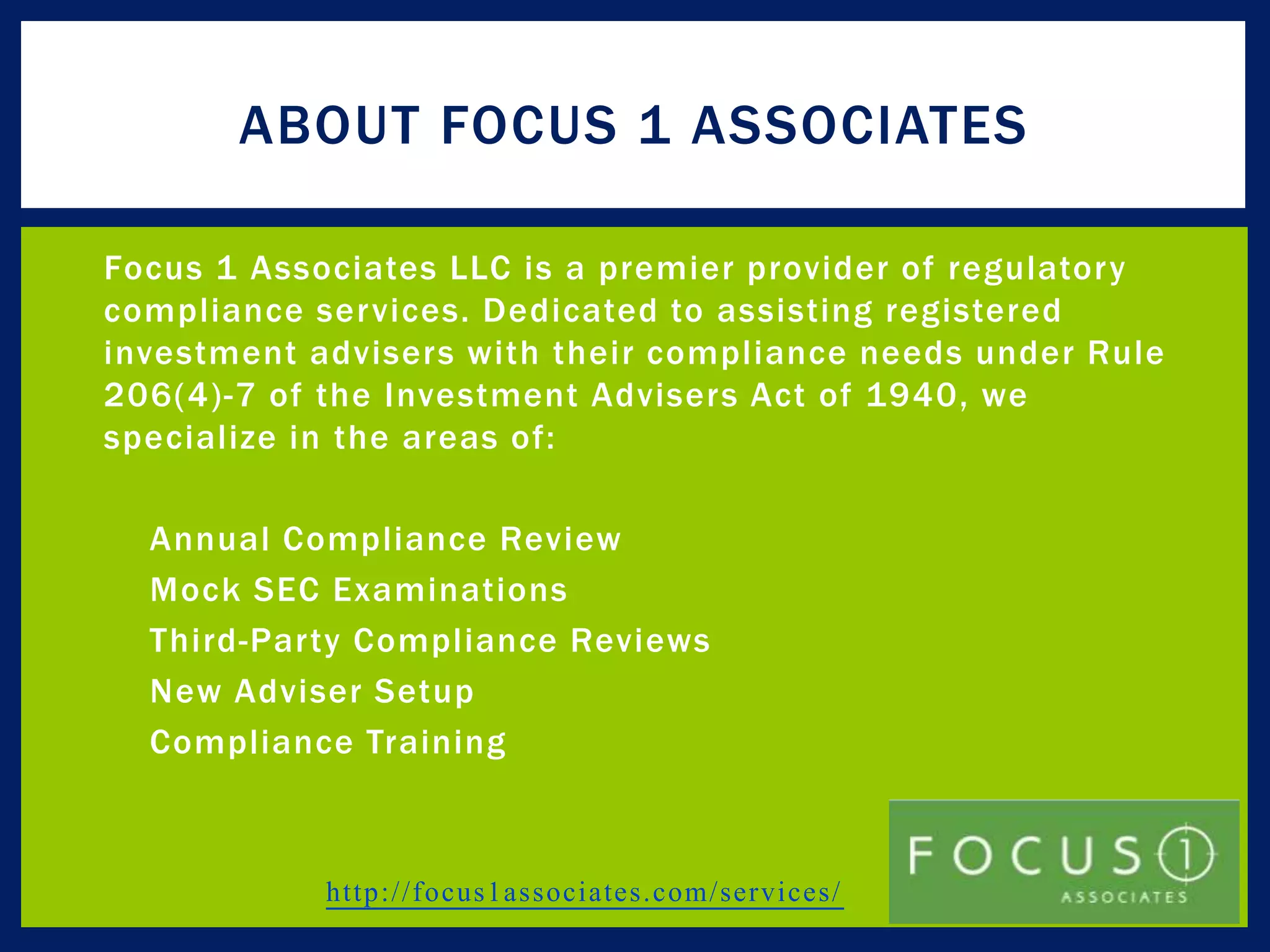 Focus 1 Associates - RIA Compliance | PPTX