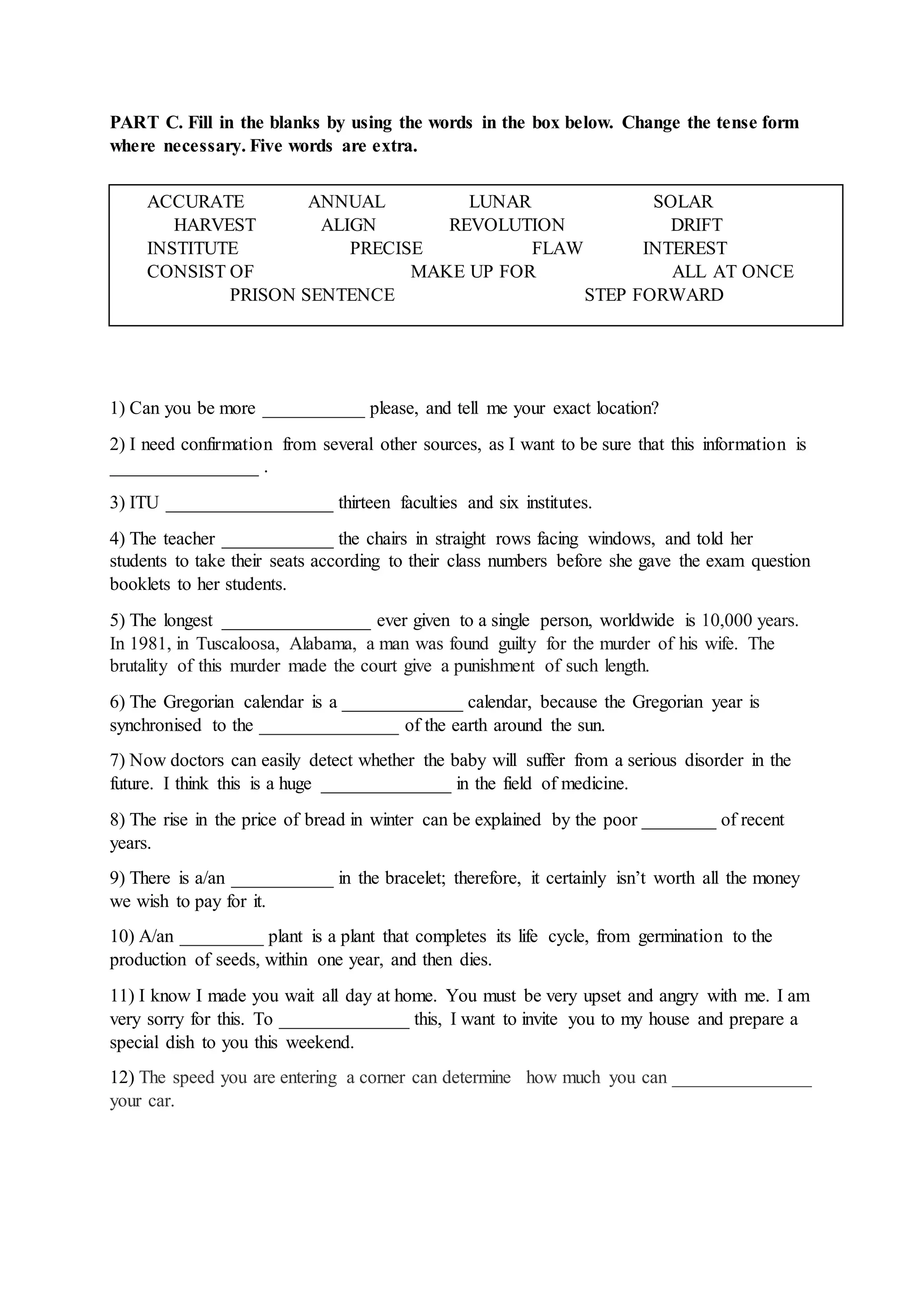 Focus 3 cumulative 1 vocab revision | PDF