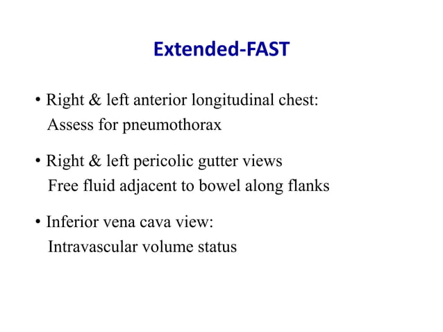 Extended focus assessment with sonography for trauma | PPTX | First Aid ...