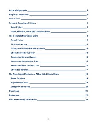 Focused Neurological Assessment | PDF