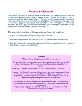 Focused Neurological Assessment | PDF