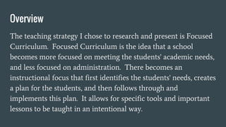 Focused curriculum | PPTX
