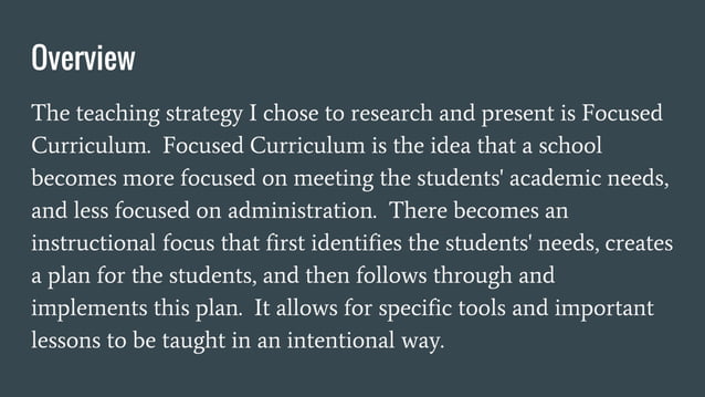 Focused curriculum | PPT