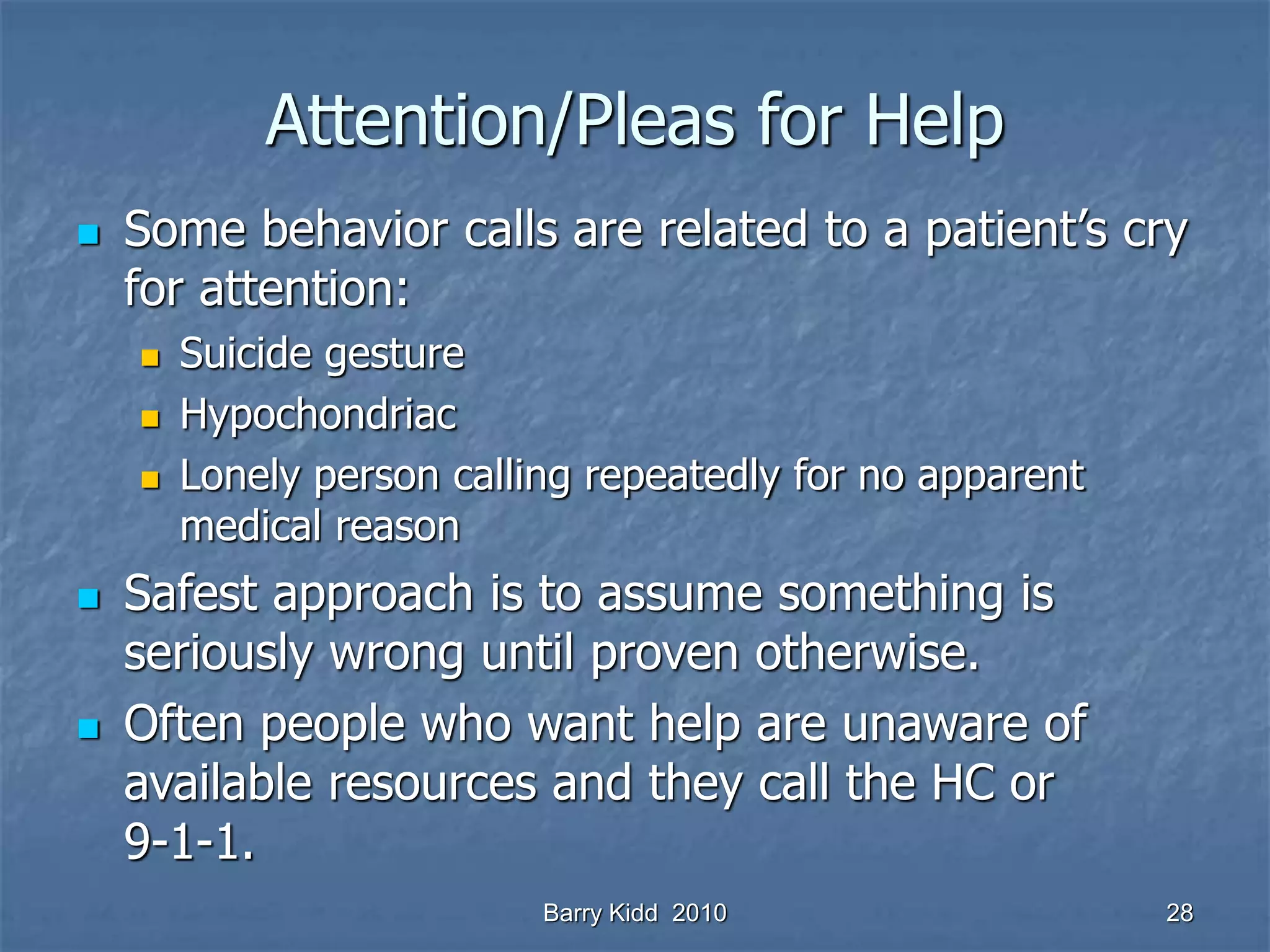 Focused history & physical exam and behavior emergencies | PPT