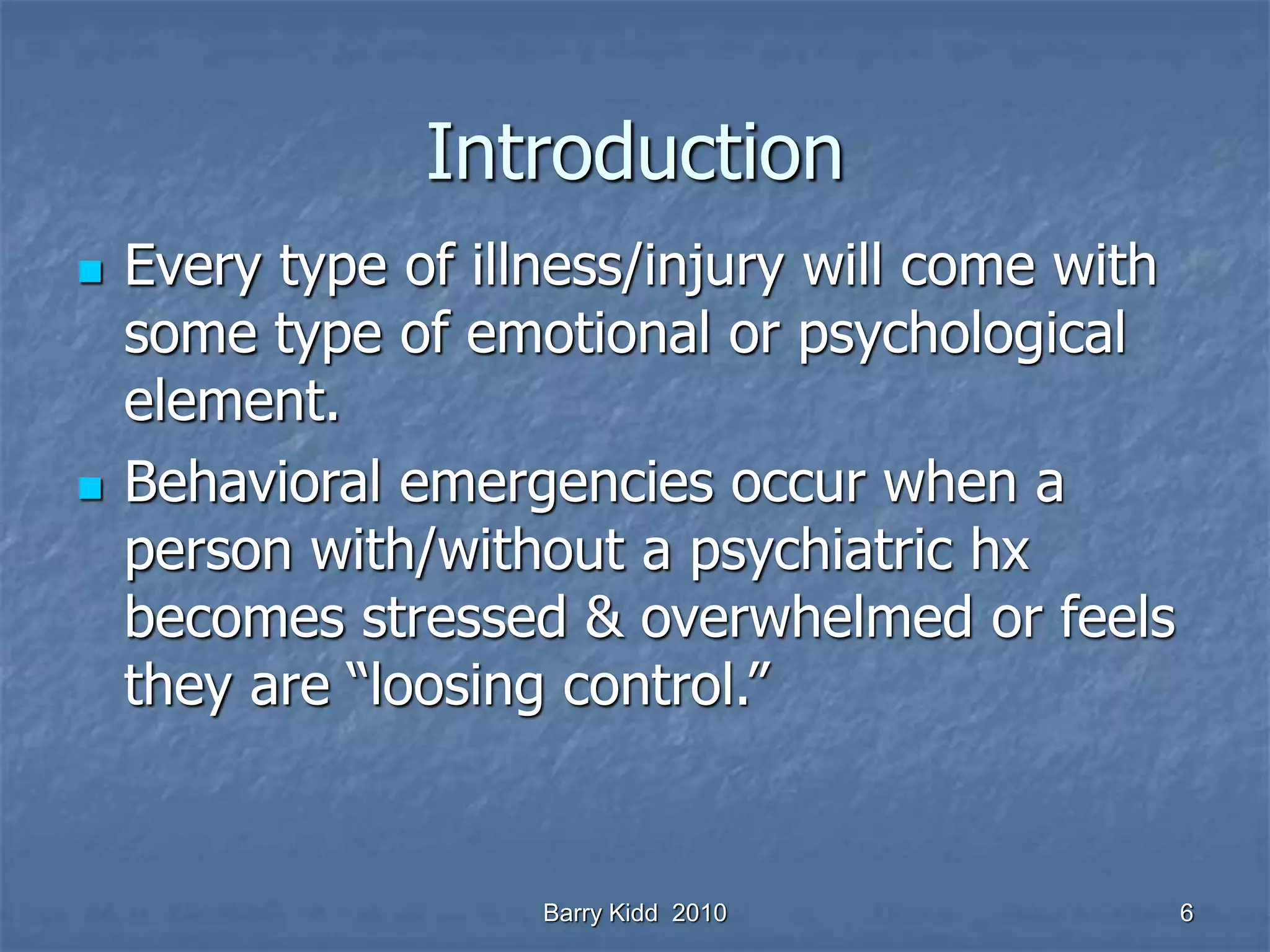 Focused history & physical exam and behavior emergencies | PPT