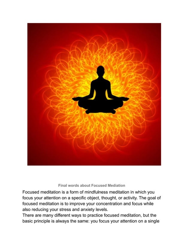 Focused Meditation.pdf | Wellness | Healthy Living