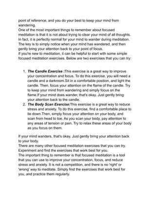 Focused Meditation.pdf | Wellness | Healthy Living