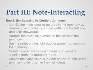 Aacademic Writing for Senior High School Students Note Taking | PPTX