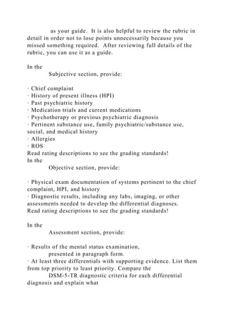 FOCUSED SOAP NOTE FOR SCHIZOPHRENIA SPECTRUM, OTHER PSYCHOTIC, AND.docx