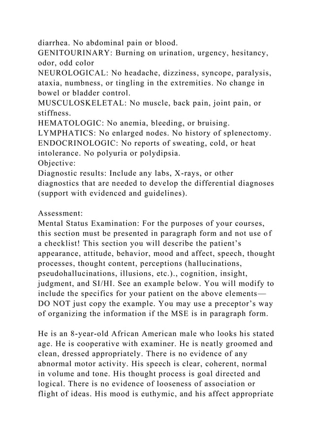 FOCUSED SOAP NOTE FOR SCHIZOPHRENIA SPECTRUM, OTHER PSYCHOTIC, AND.docx ...