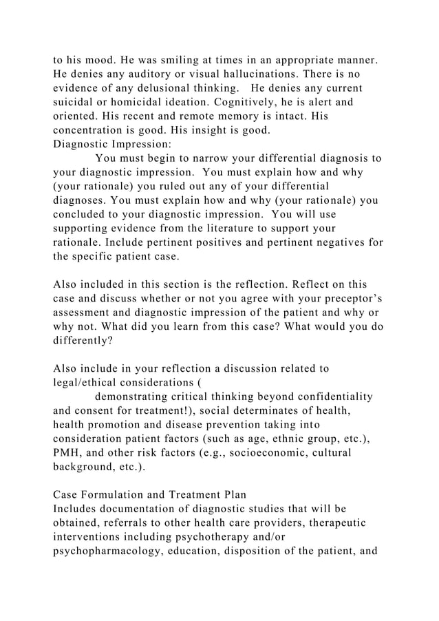 FOCUSED SOAP NOTE FOR SCHIZOPHRENIA SPECTRUM, OTHER PSYCHOTIC, AND.docx ...