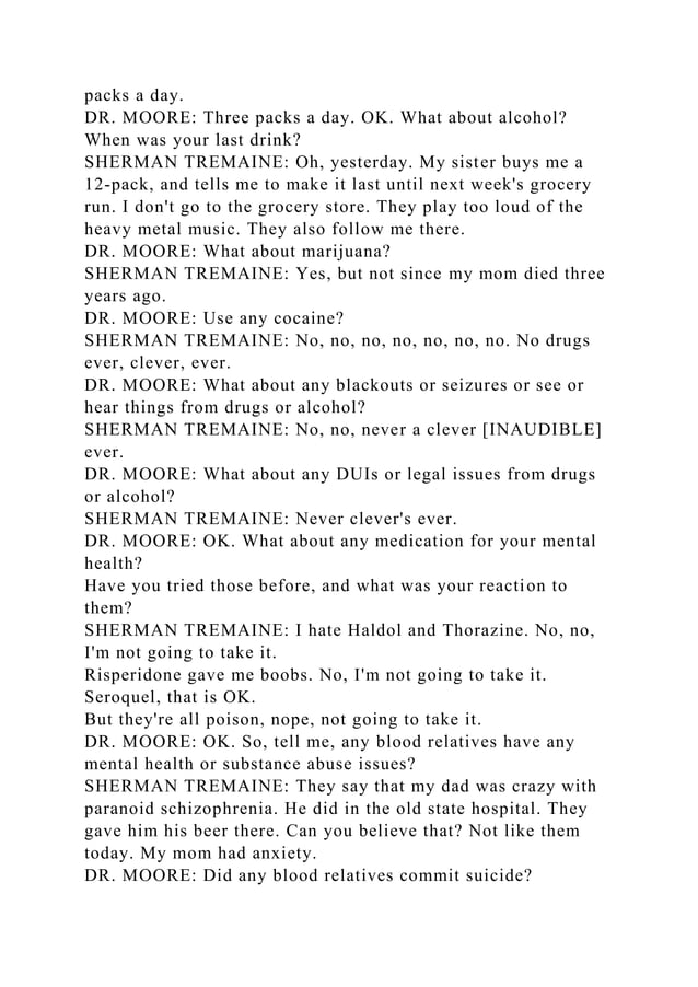 FOCUSED SOAP NOTE FOR SCHIZOPHRENIA SPECTRUM, OTHER PSYCHOTIC, AND.docx ...