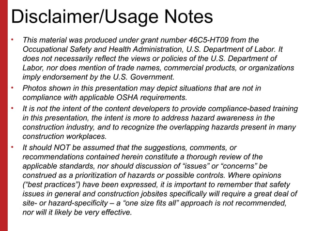 Focus Four Safety Training presentation. | PPT