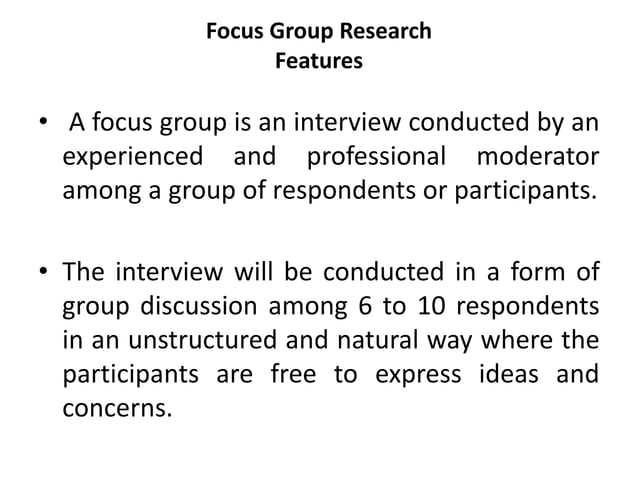 Focus group | PPTX | Education