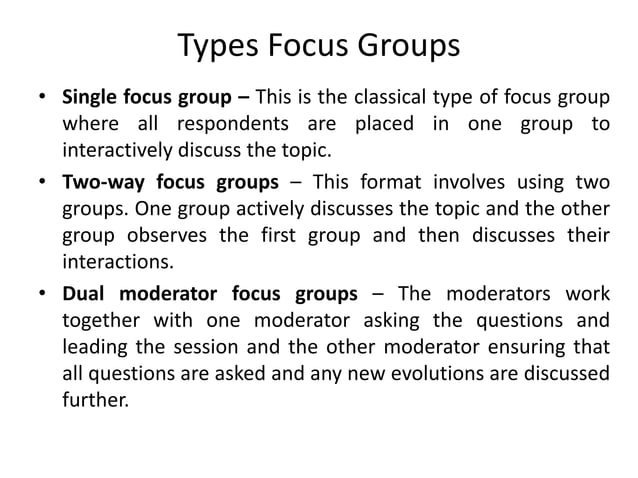 Focus group | PPTX | Education