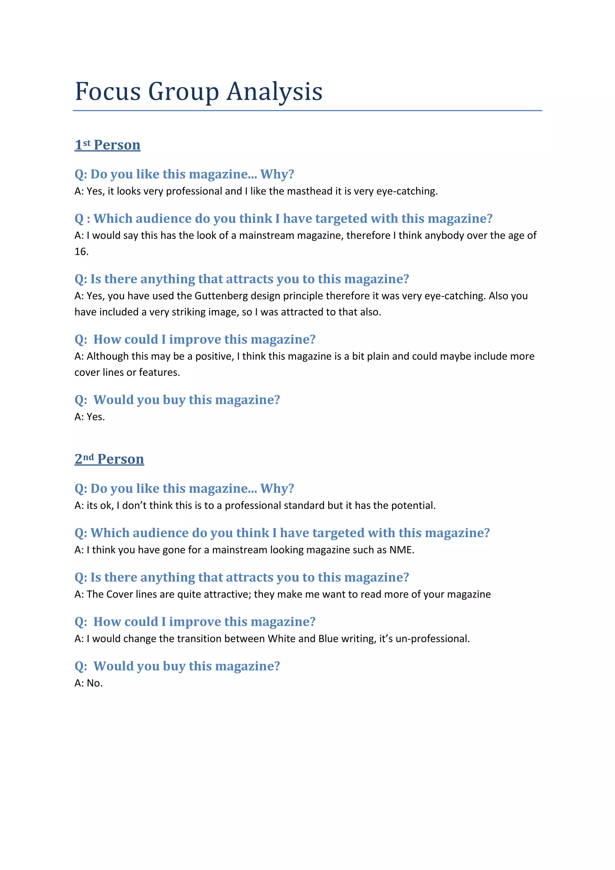 Focus group analysis | DOCX