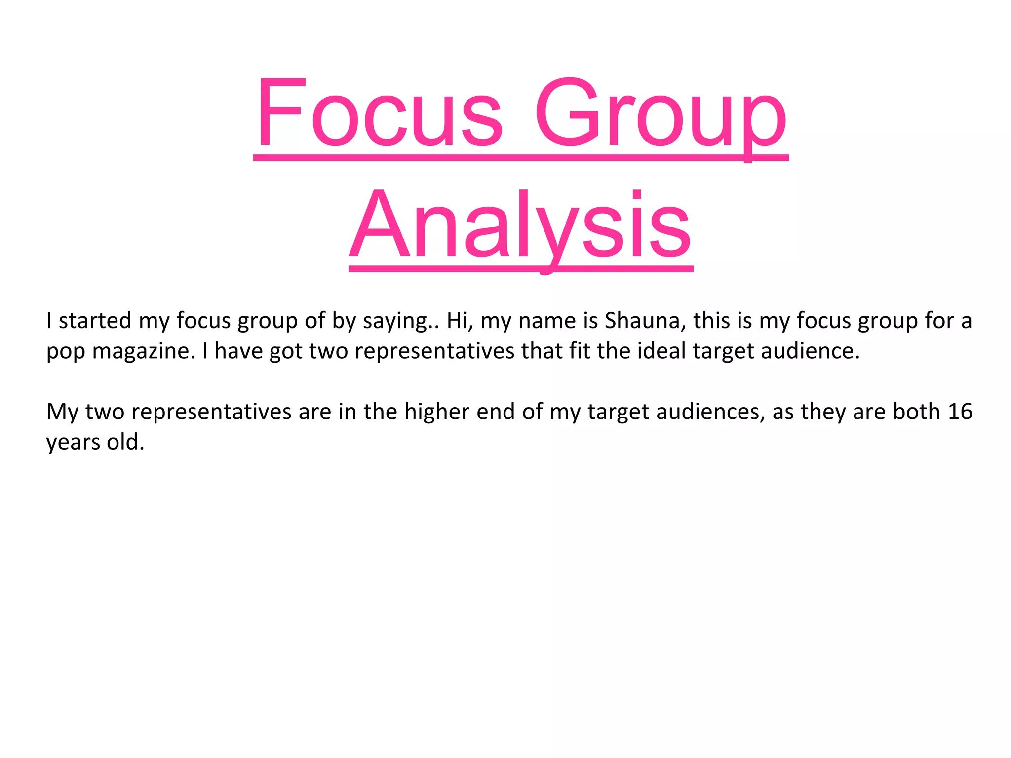 Focus Group Analysis | PPTX