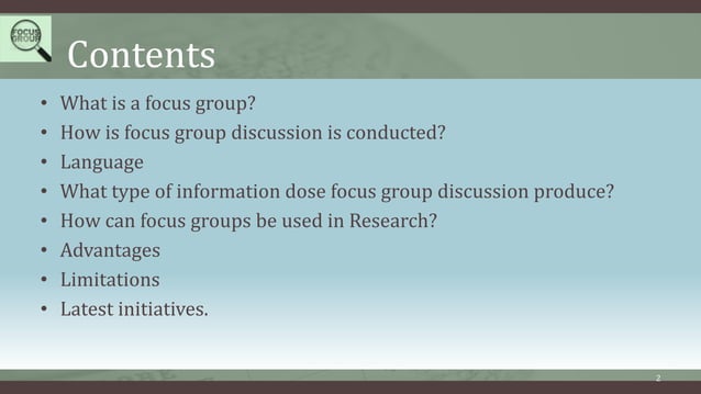 Focus group discussion | PPT